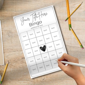 Editable Blank Bingo Card Template: Neutral Design (digital Download ...