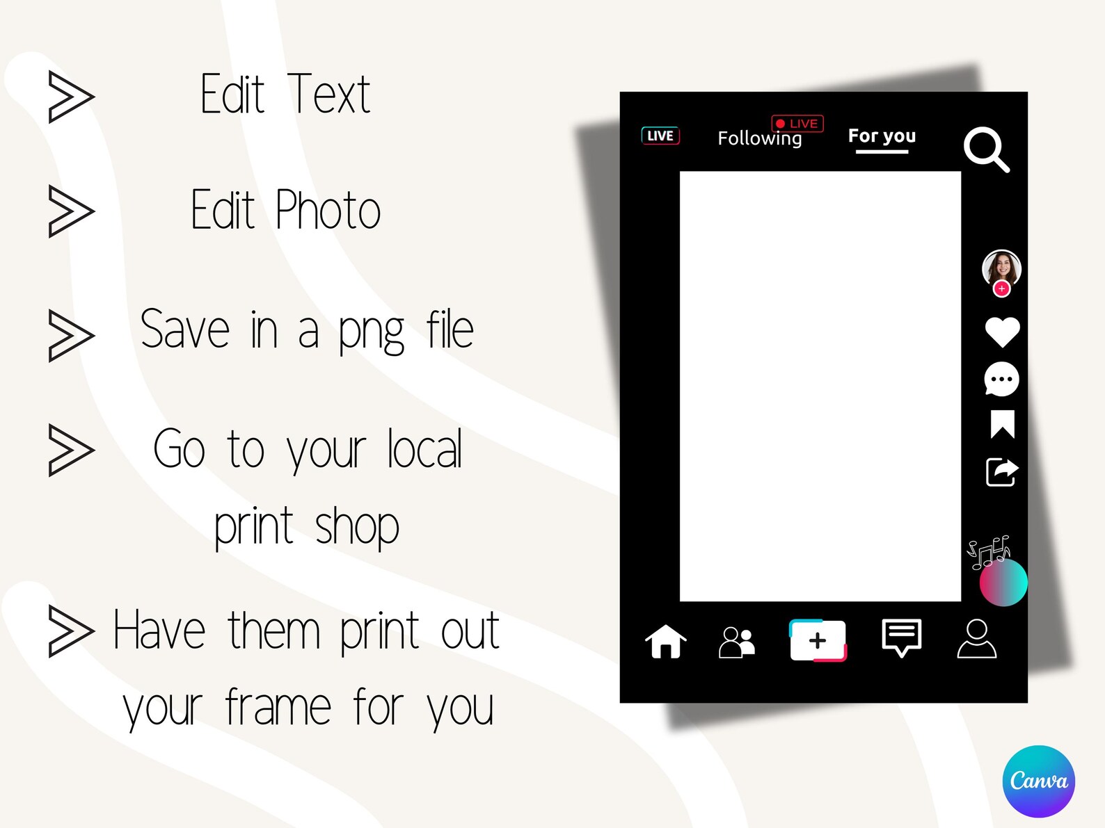 Tiktok Selfie Frame, Tiktok Photo Booth Frame, Social Media Birthday ...