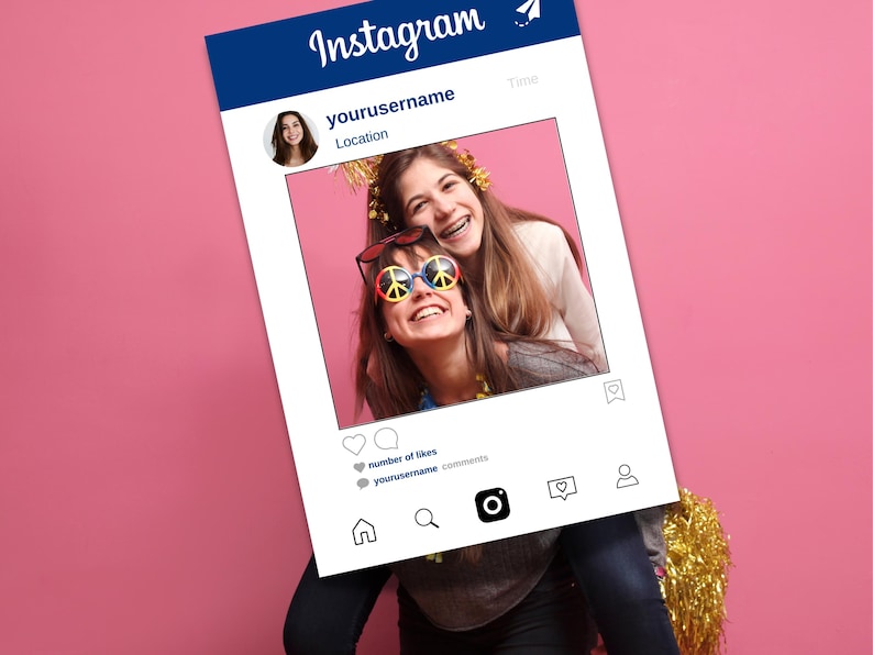 Instagram Photo Frame, Photo Booth Prop, Social Media Decor, Picture ...