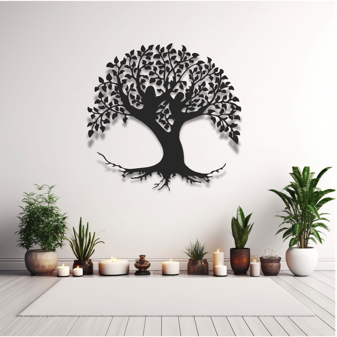 Tree of Life Decoration, Metal Family Tree Decor, Metal Wall Art,metal ...