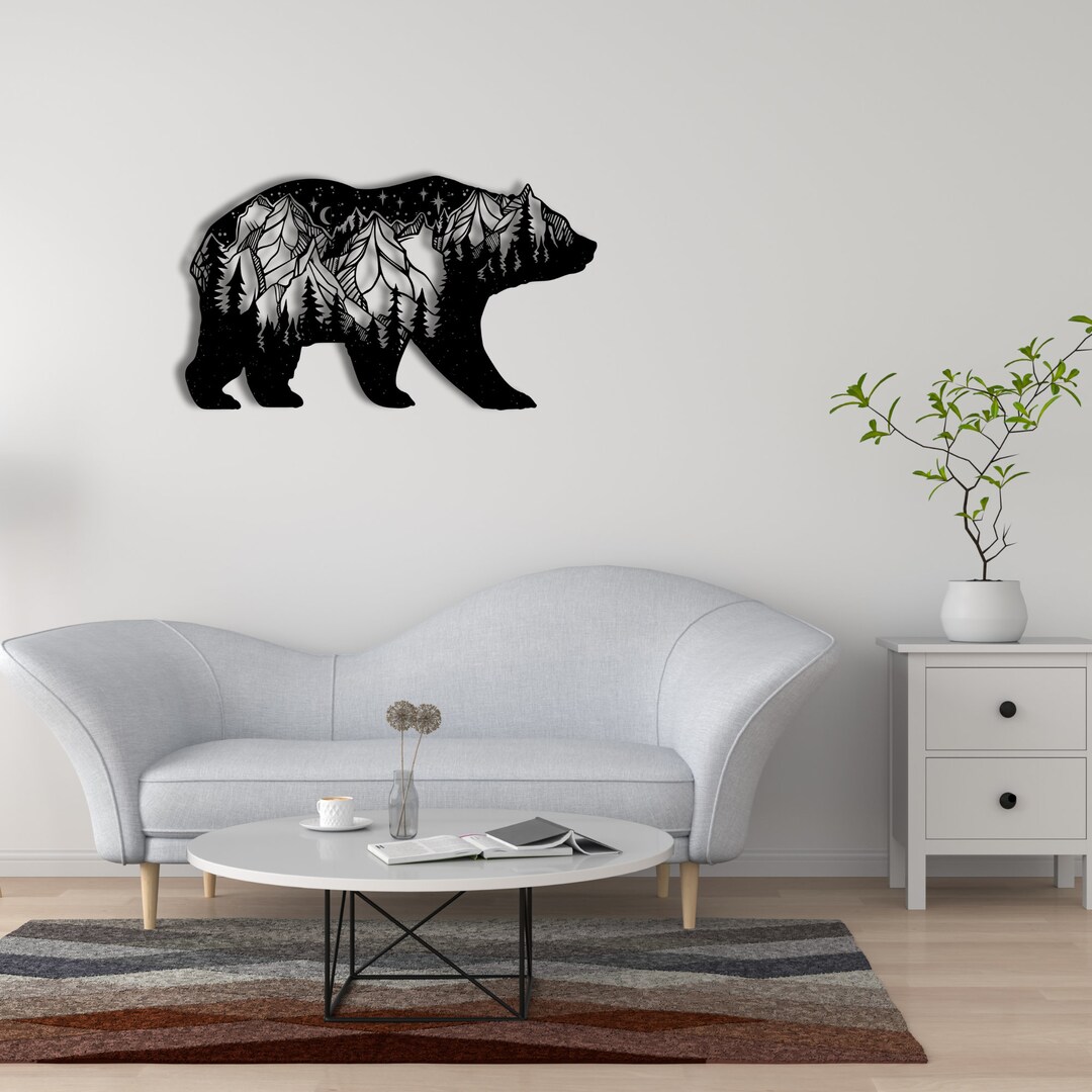 Bear Metal Wall Art | Unique Home Decor | Rustic Wall Decor | Perfect ...