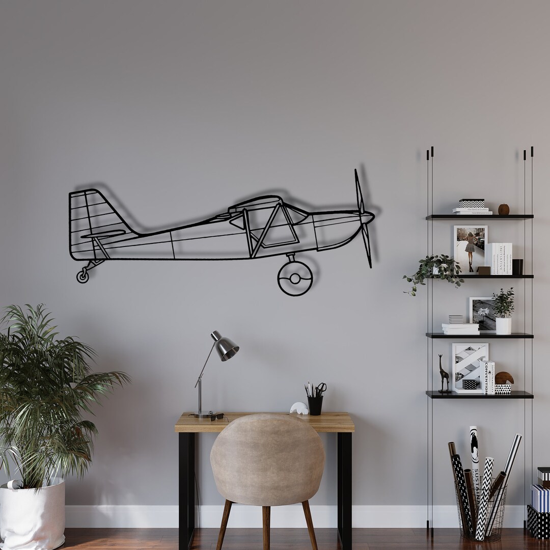 Kitfox 5 Aircraft Silhouette Metal Wall Art,airplane Silhouette Wall ...