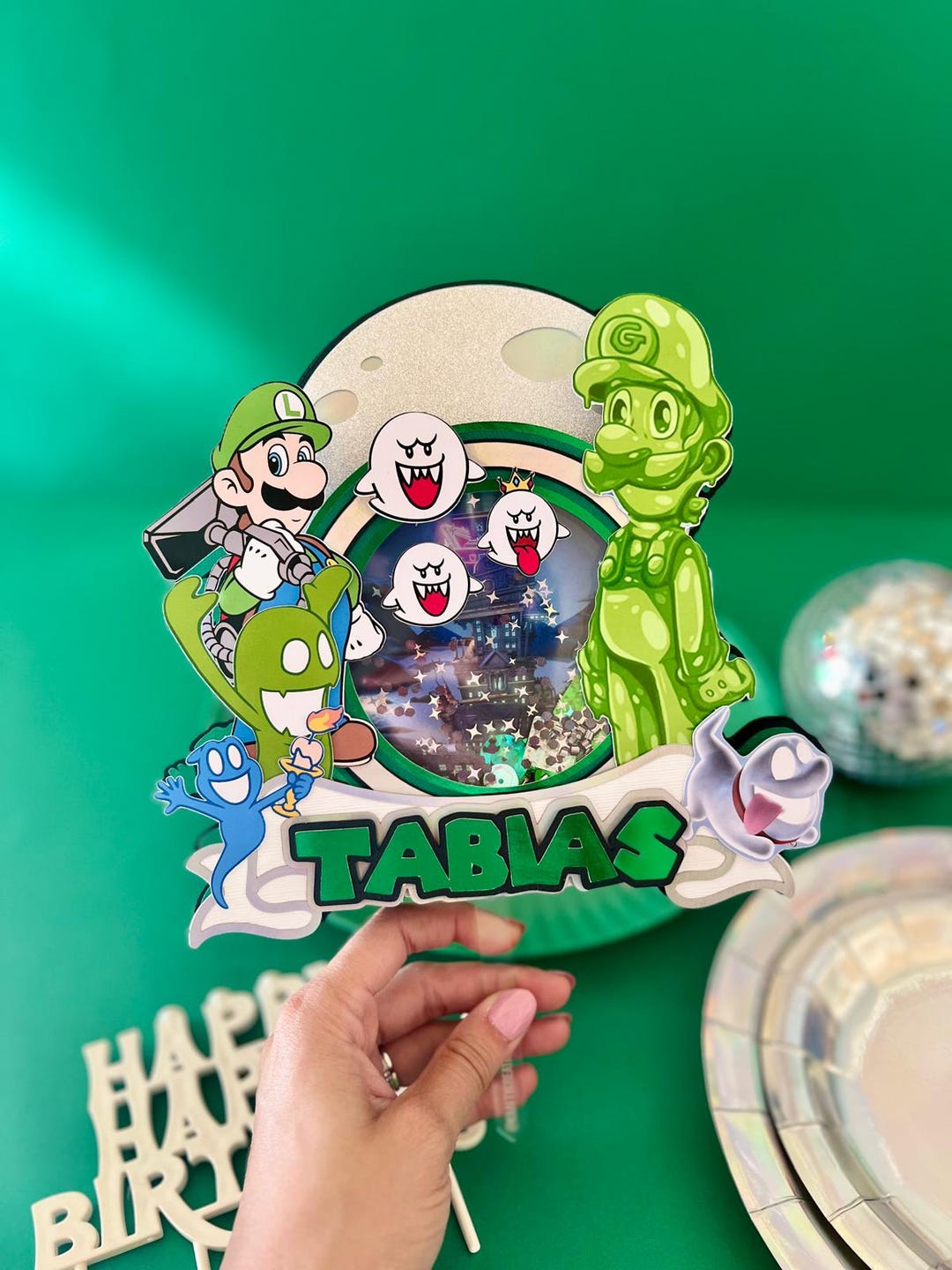 Luigi's Mansion Cake Topper Shaker - Luigi's Mansion Party - Luigi's ...