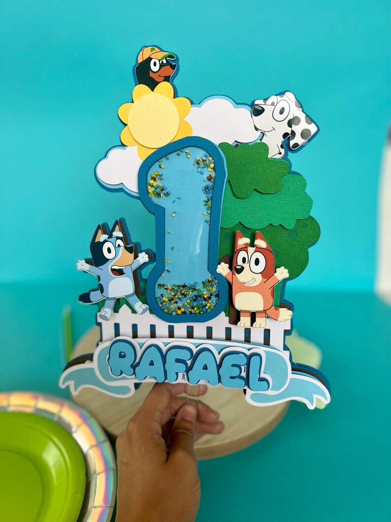 Bluey Cake Topper Shaker- Bluey Birthday- Bluey Party - Etsy