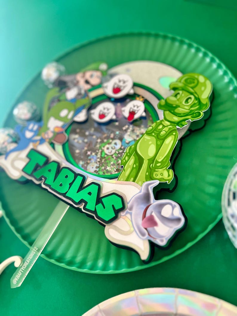 Luigi's Mansión Cake Topper Shaker Luigi's Mansión Party Luigi's ...