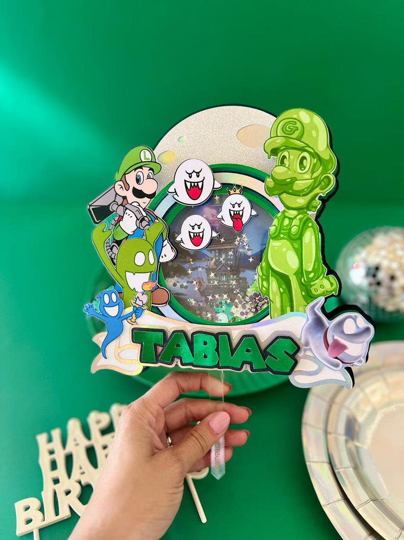 Luigi's Mansión Cake Topper Shaker Luigi's Mansión Party Luigi's ...