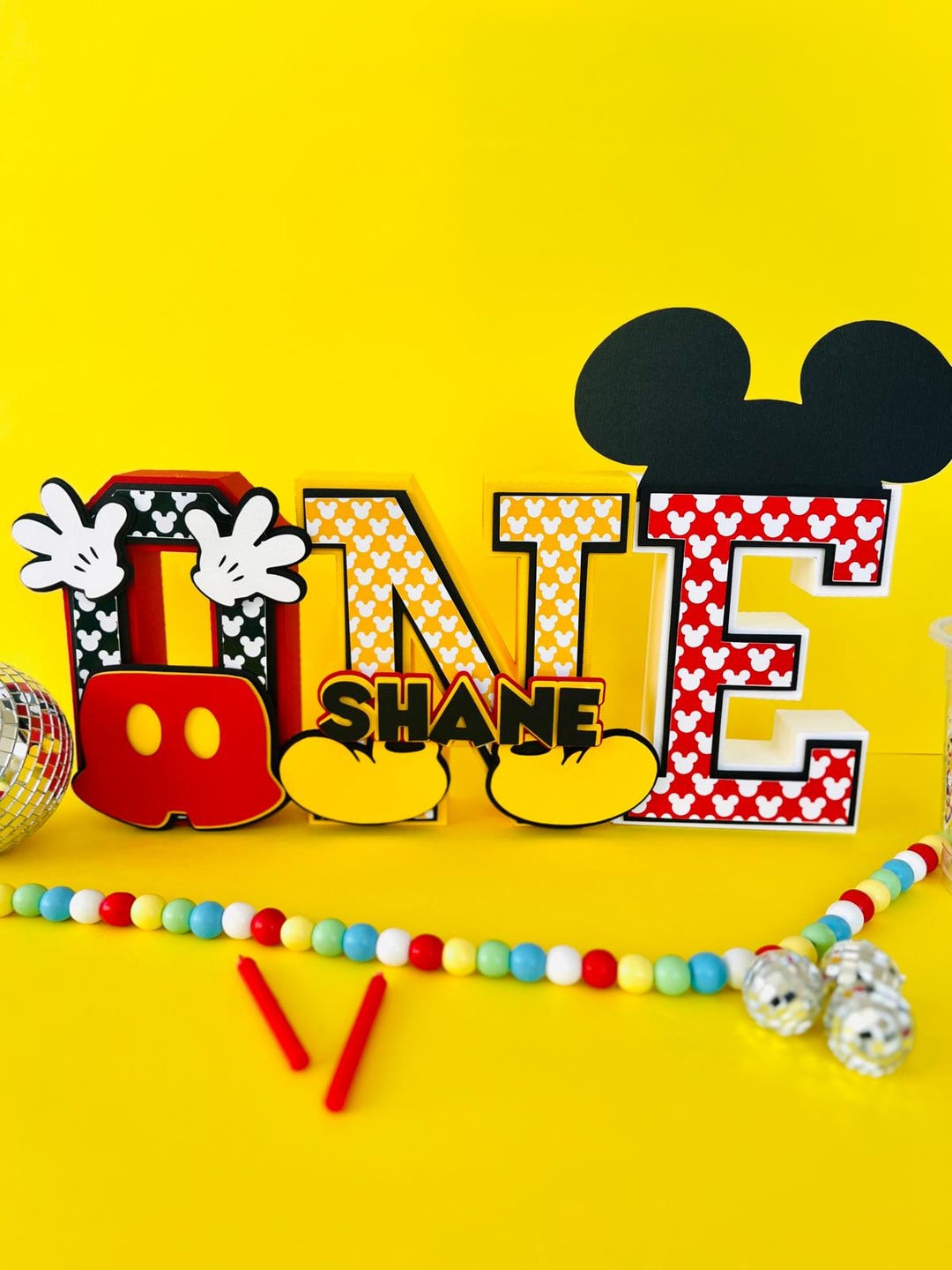 Mickey Mouse Letter 3D- Mickey Mouse Birthday - Etsy