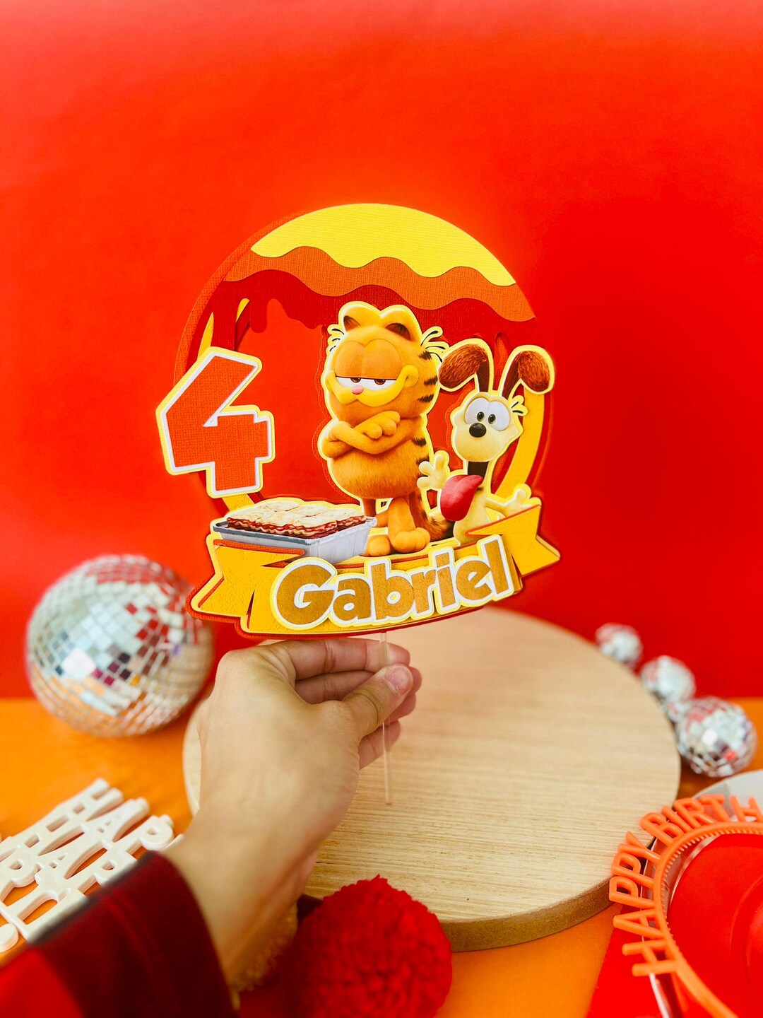 Garfield Cake Topper- Garfield Party- Garfield Birthday - Etsy