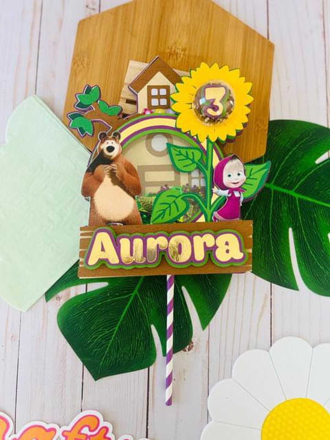 Masha and the Bear Cake Topper Shaker Masha and the Bear Party Masha ...