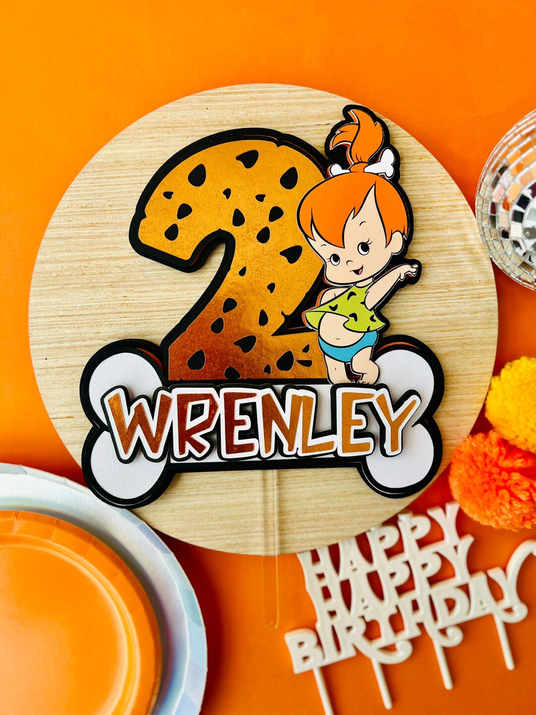Pebbles Cake Topper-pebbles Party- Pebbles Birthday - Etsy