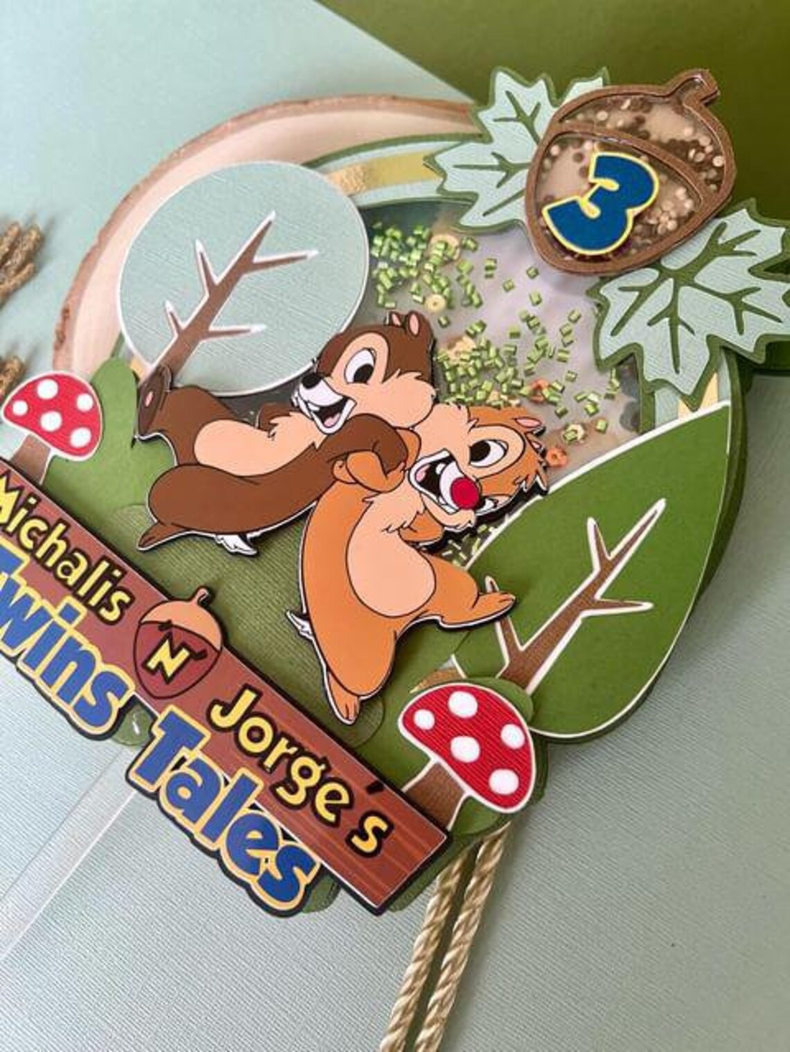 Chip and Dale Cake Topper Shaker Chip and Dale Party Chip and Dale ...