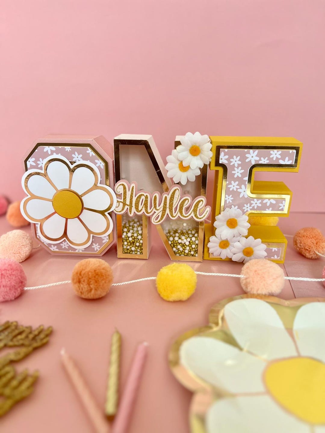 Daisy Flower Letter 3D- Daisy Flower Birthday - Etsy