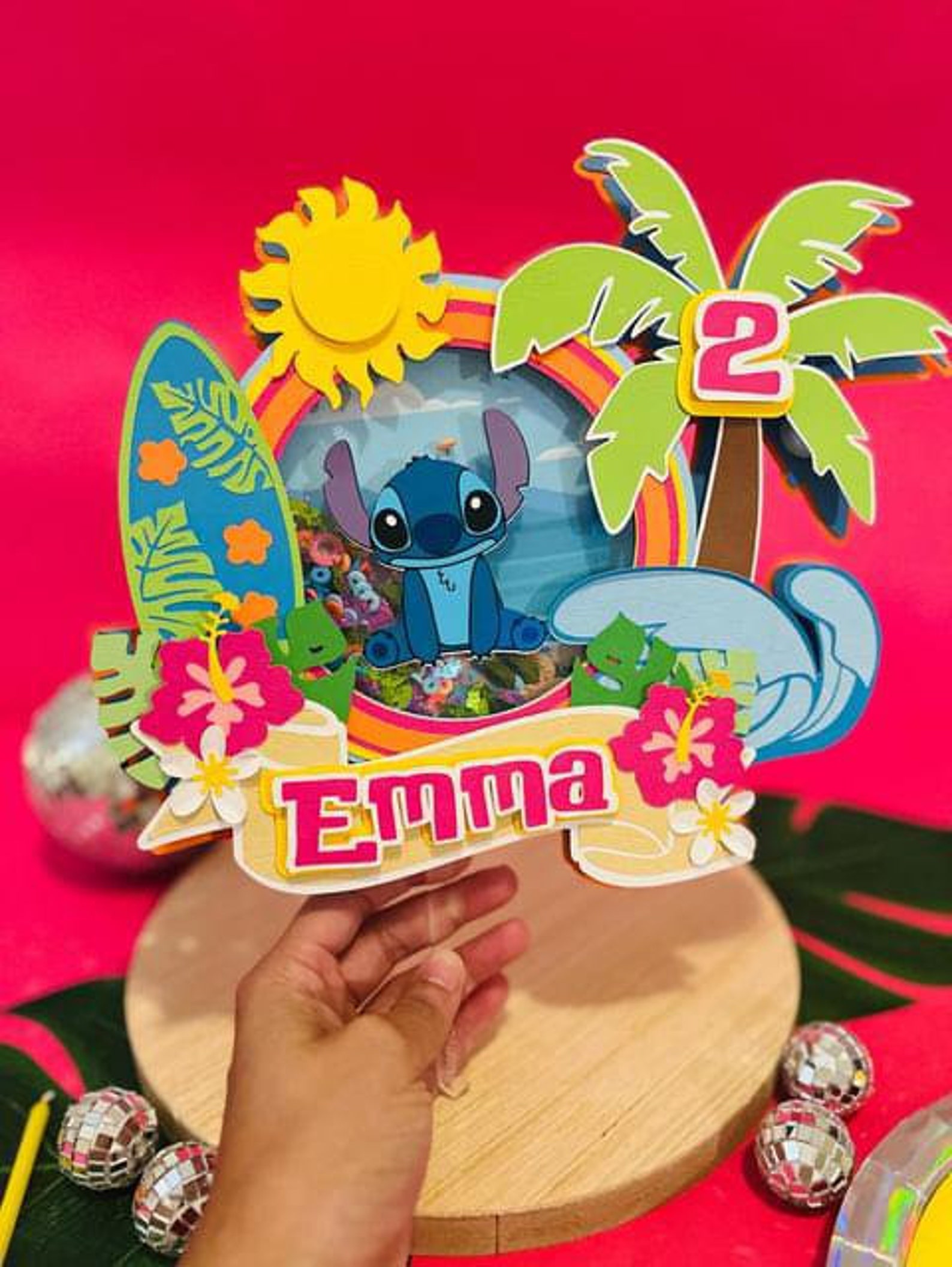 Stitch Cake Topper Shaker Stitch Party Stitch Birthday - Etsy