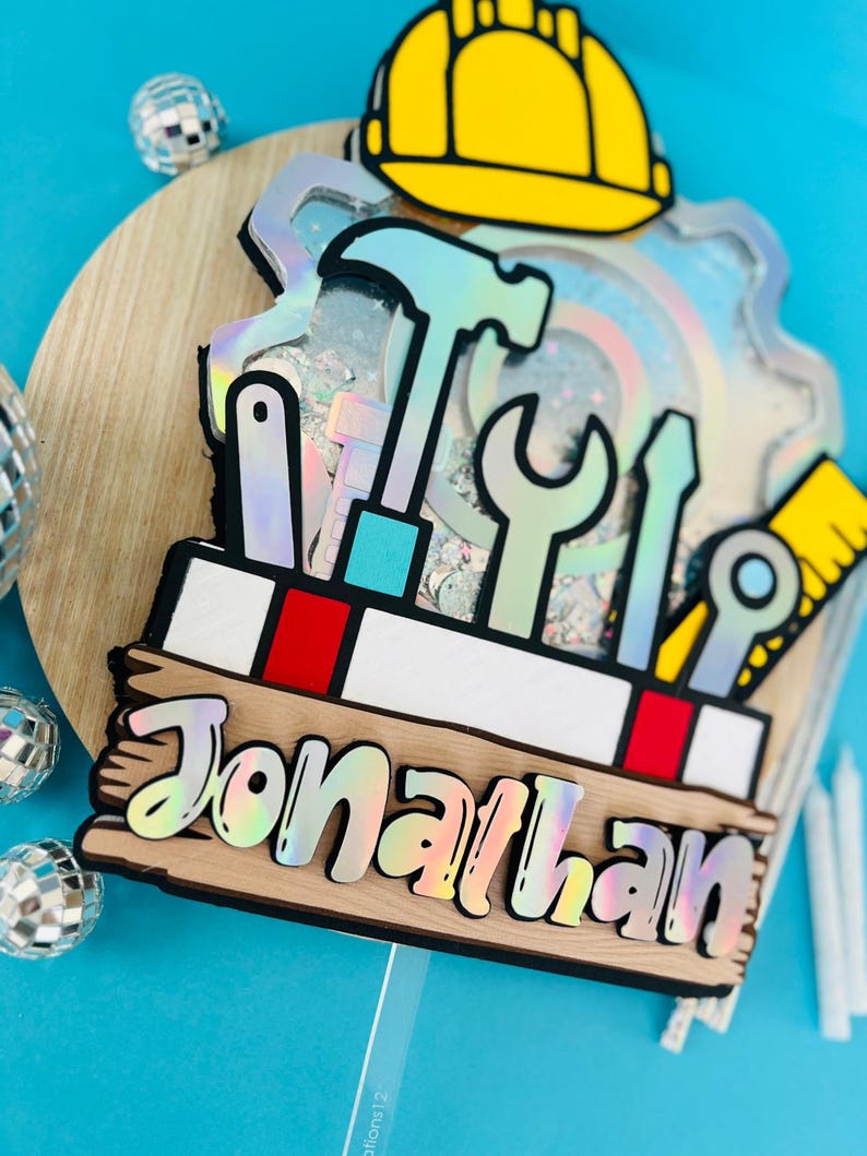 Construction Cake Topper Shaker- Construction Party- Construction ...