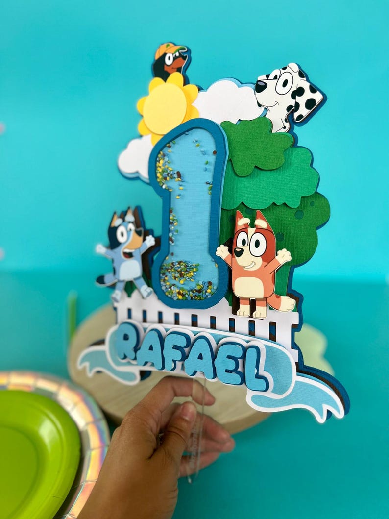 Bluey Cake Topper Shaker- Bluey Birthday- Bluey Party - Etsy