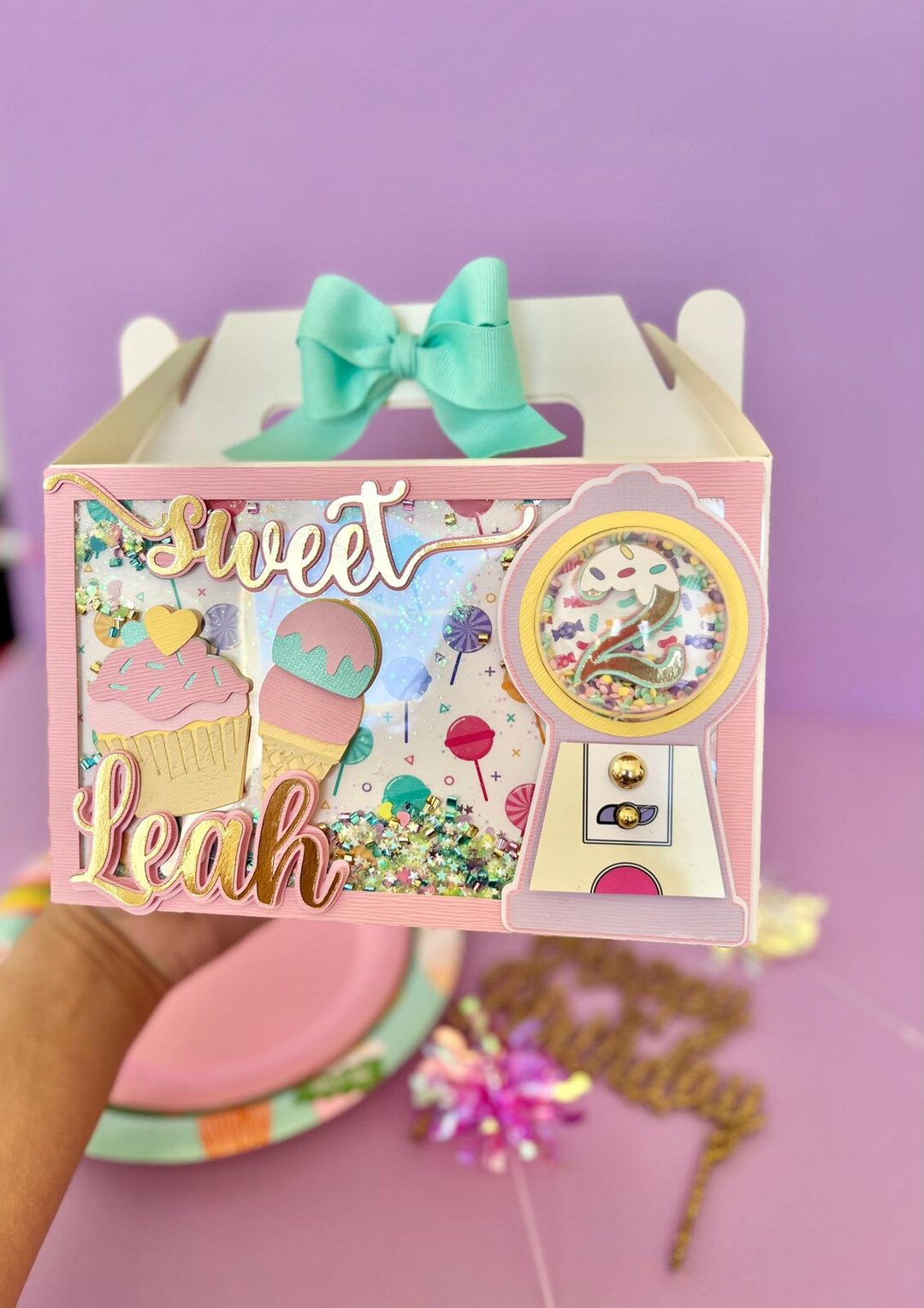 Ice Cream Gable Box- Ice Cream Birthday - Etsy
