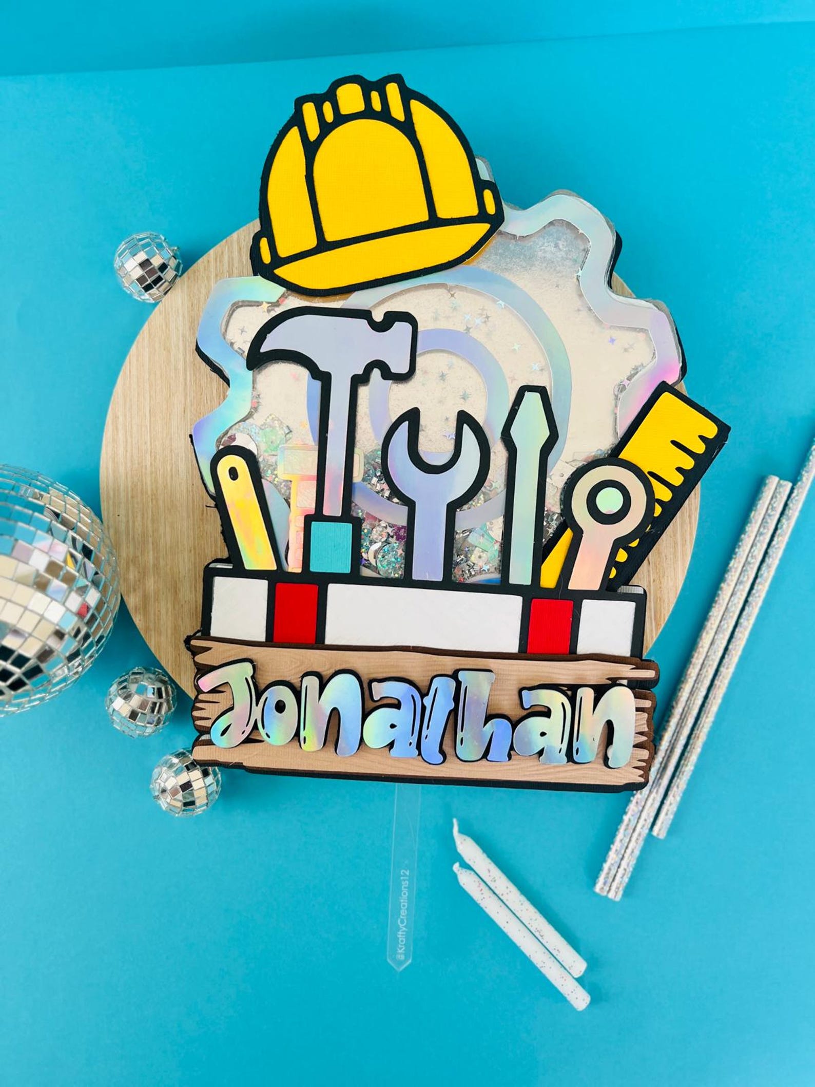 Construction Cake Topper Shaker- Construction Party- Construction ...