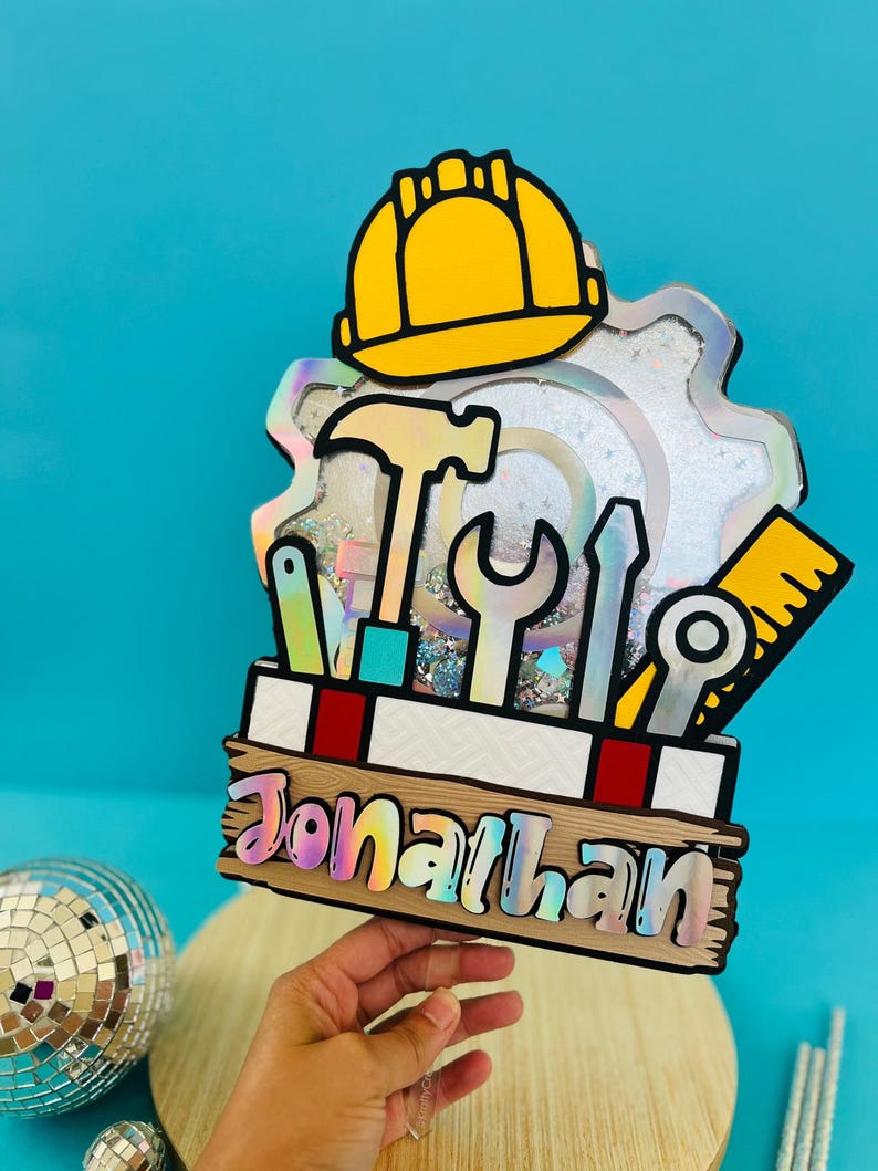 Construction Cake Topper Shaker- Construction Party- Construction ...