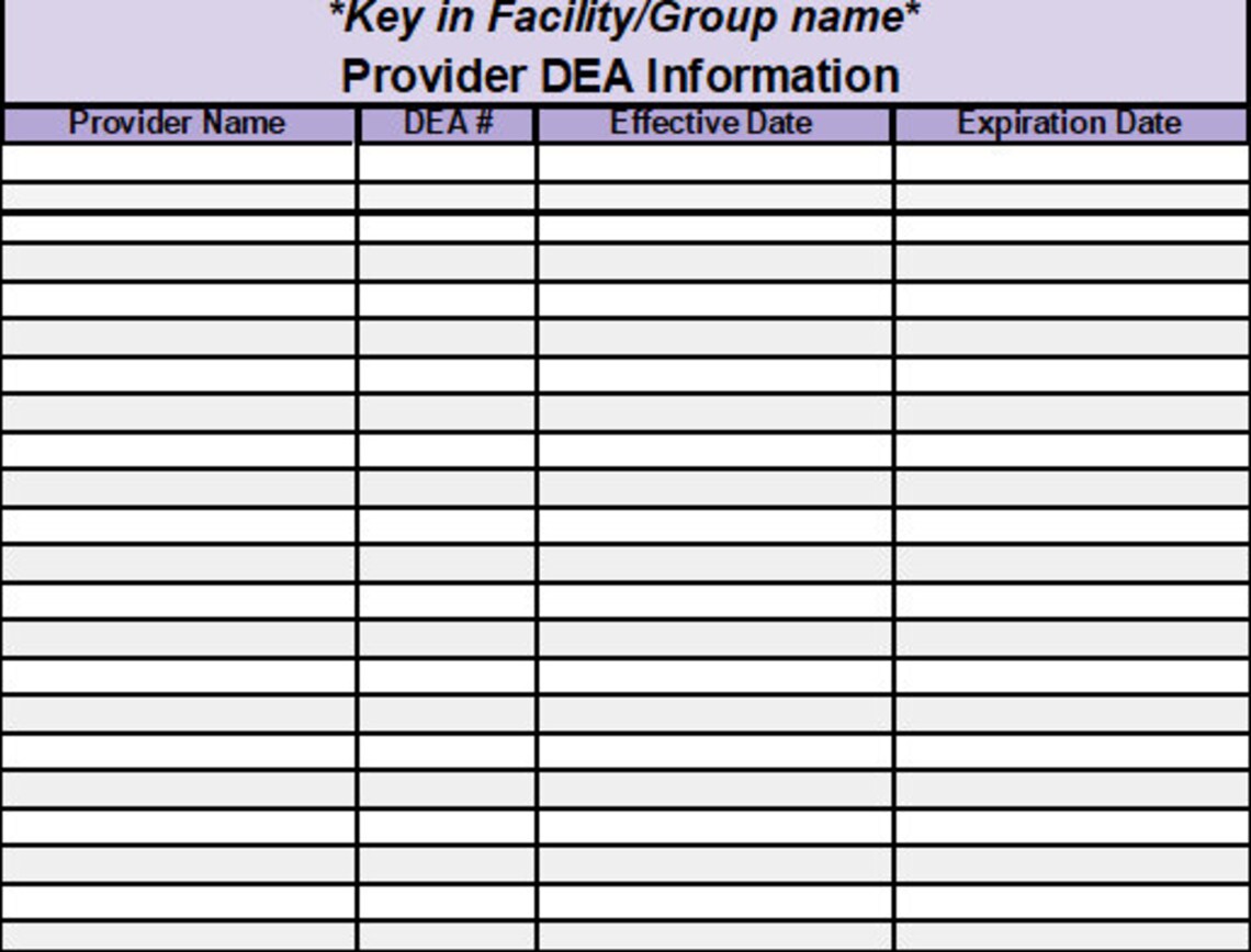 Credentialing/provider Enrollment Spreadsheet Package - Etsy