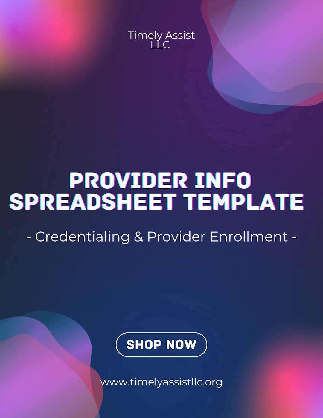 Provider Information Spreadsheet Template - Etsy