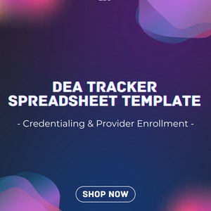 DEA Credentialing Spreadsheet Template - Etsy
