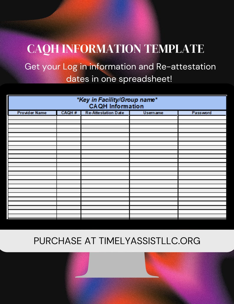 Credentialing/provider Enrollment Spreadsheet Package - Etsy