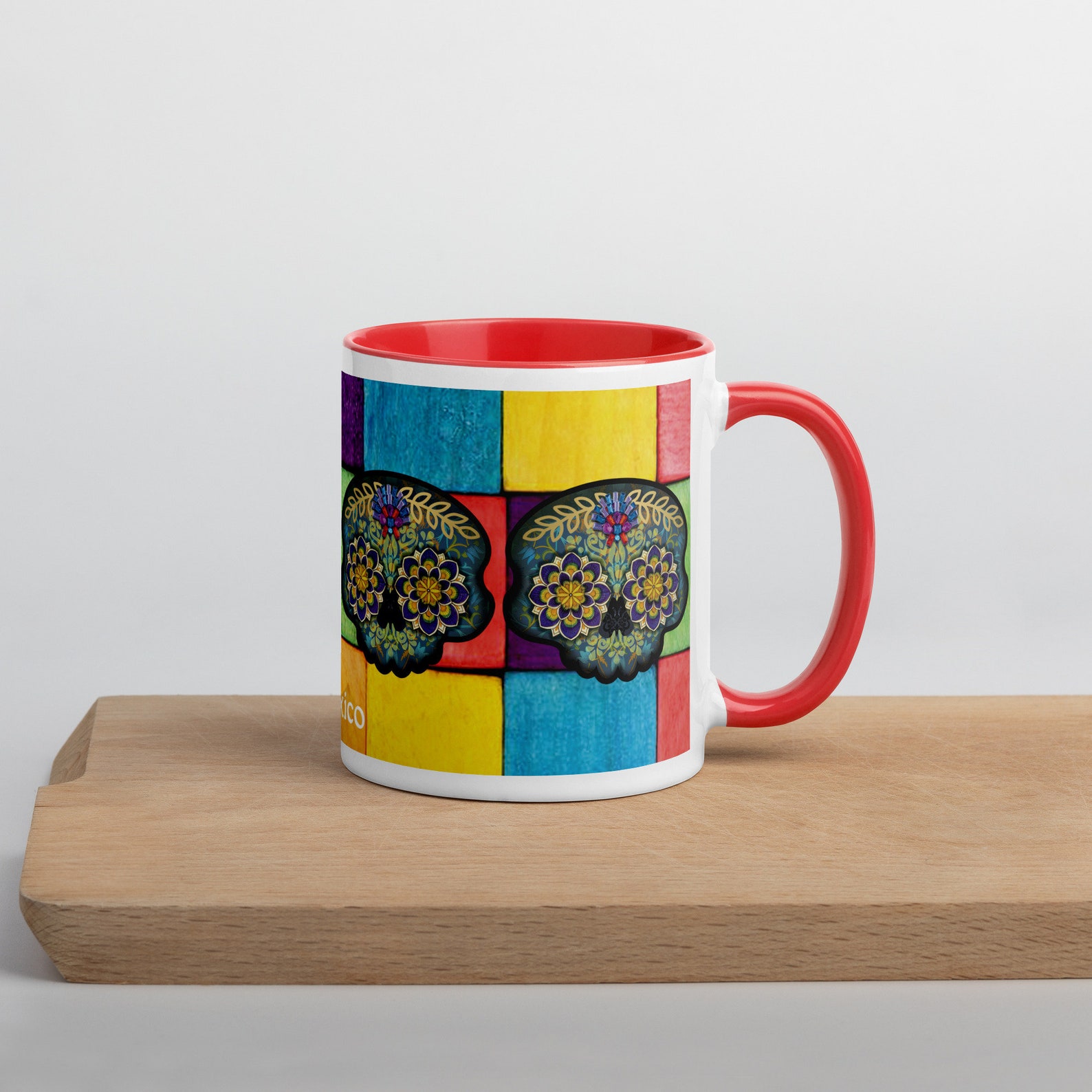 Mexican Colorful Catrina Mug With Color Inside - Etsy