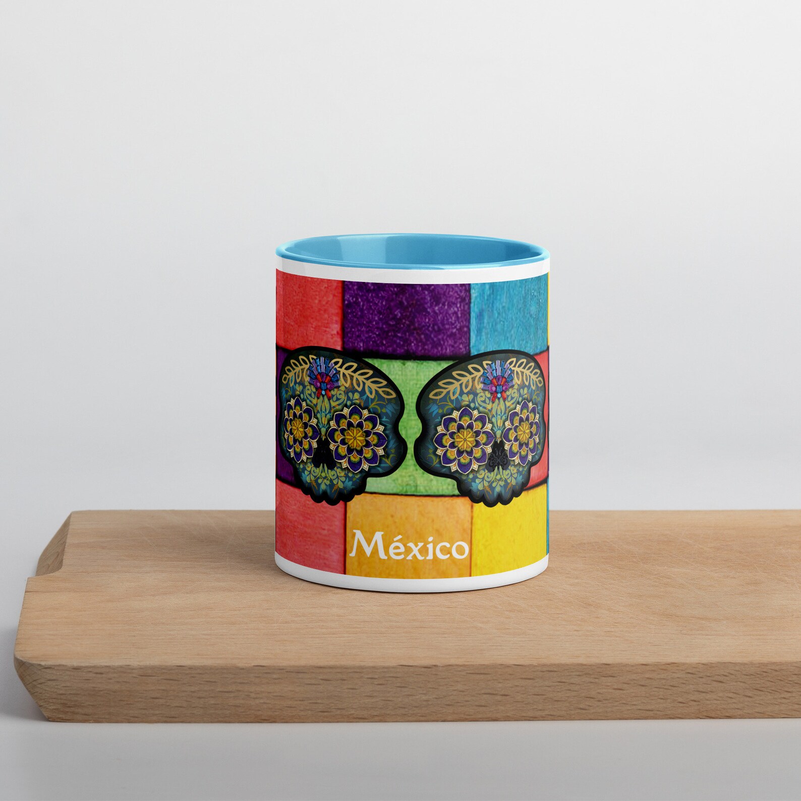 Mexican Colorful Catrina Mug With Color Inside - Etsy