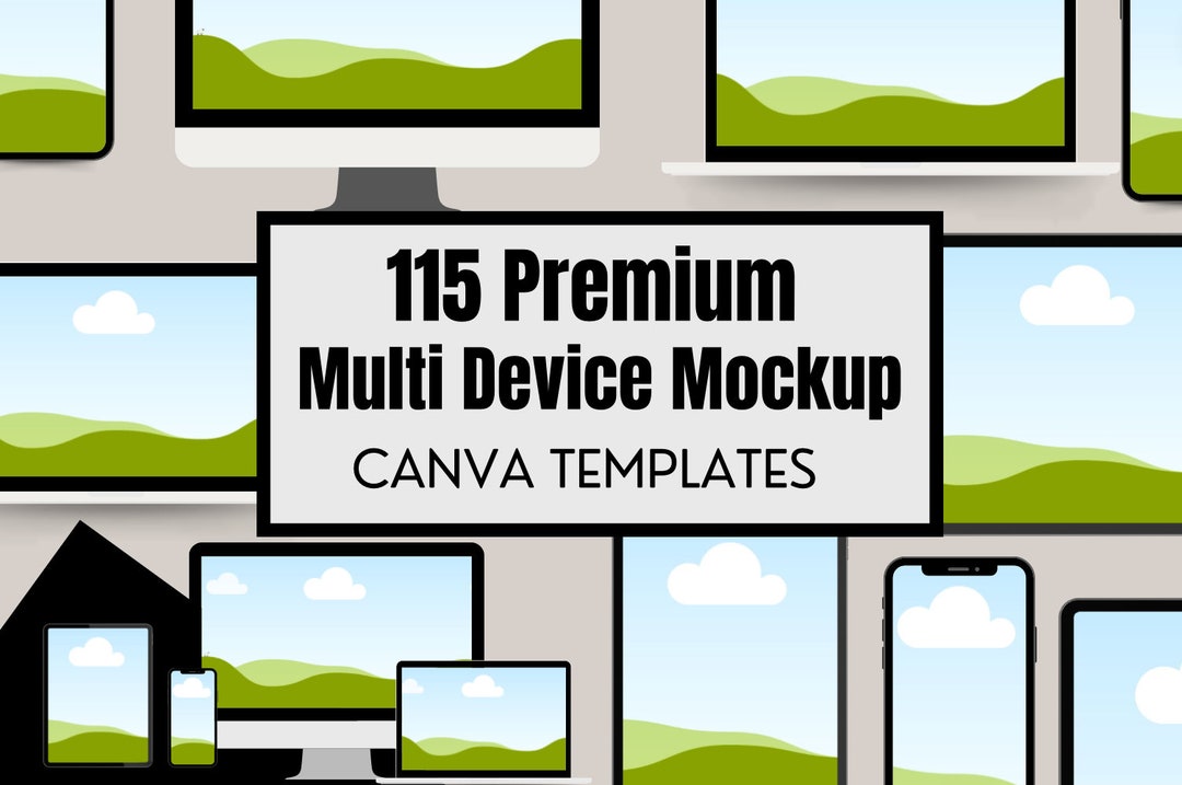 115 Premium Device Mockups, Canva Templates (PLR/MRR) - Etsy