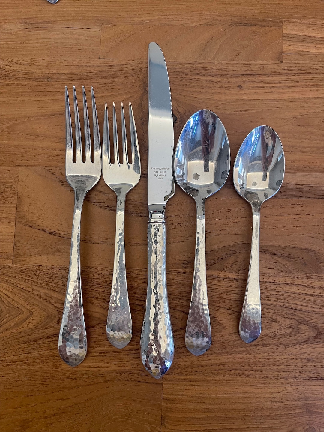 Reed & Barton Hammered Glossy Stainless Steel Vintage Flatware - Etsy