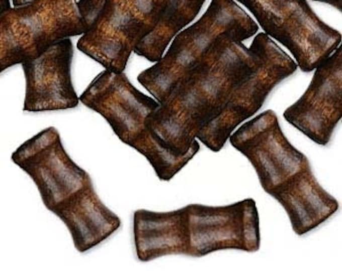 100 Hand Cut Bamboo Shaped Dark Brown Boxwood Wooden Wood Tube - Etsy