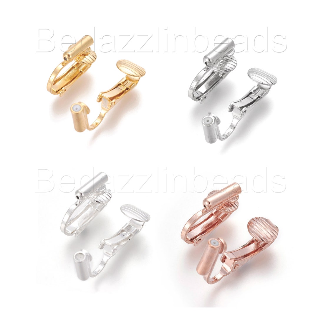 2 Clip on Earring Converters to Change Pierced Earrings to Fake Clip on ...