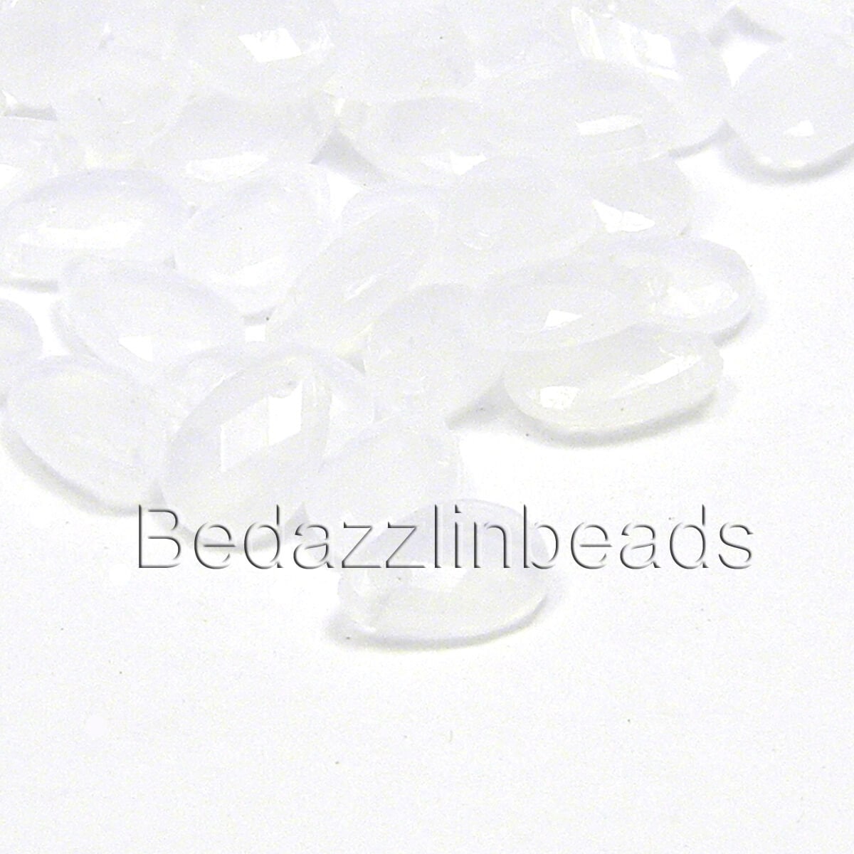 100 Little 9mm Translucent Plastic Acrylic Faceted Teardrop Drop Bead ...