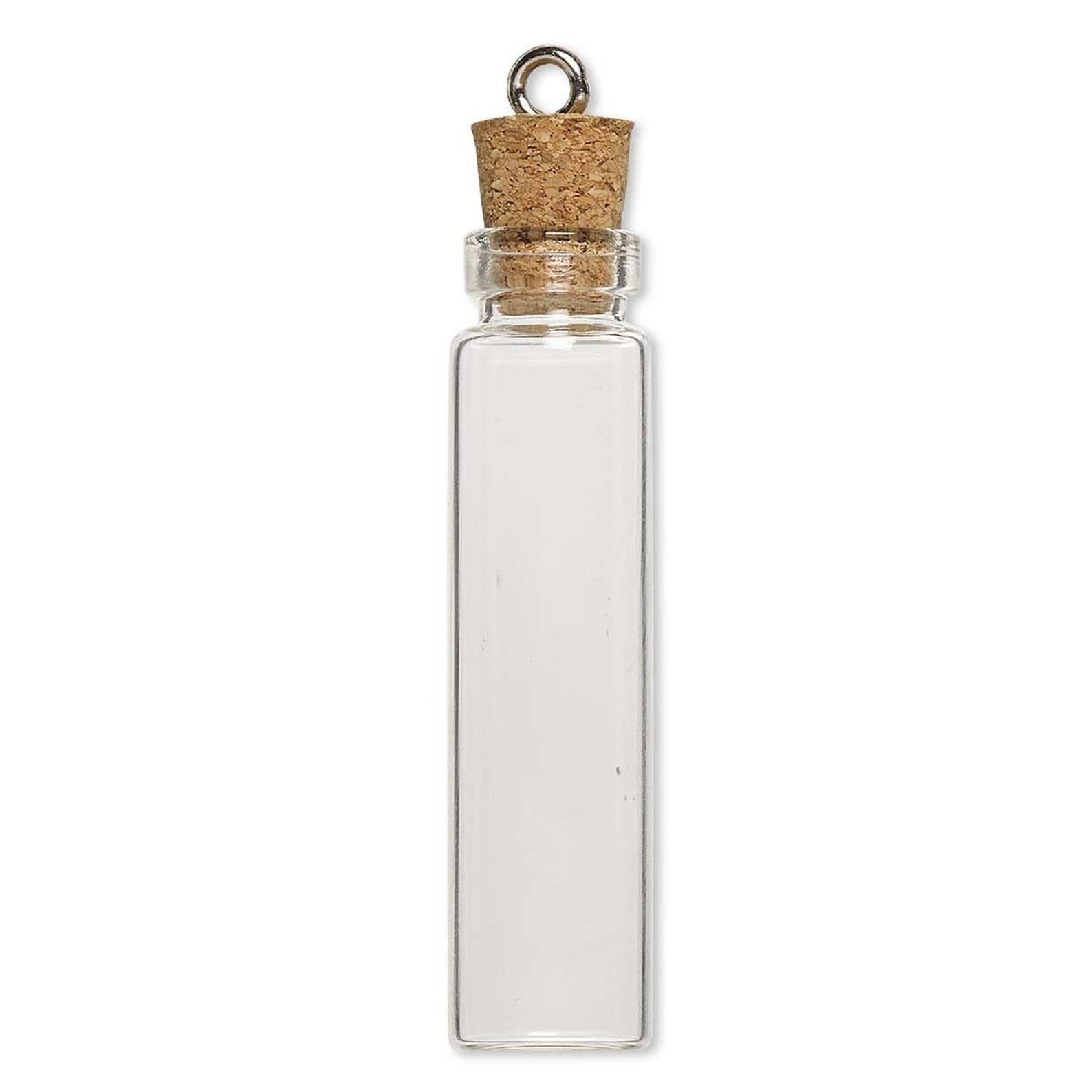 Clear Empty Glass Bottle Keepsake Jar Charm Pendant With Cork Lid ...