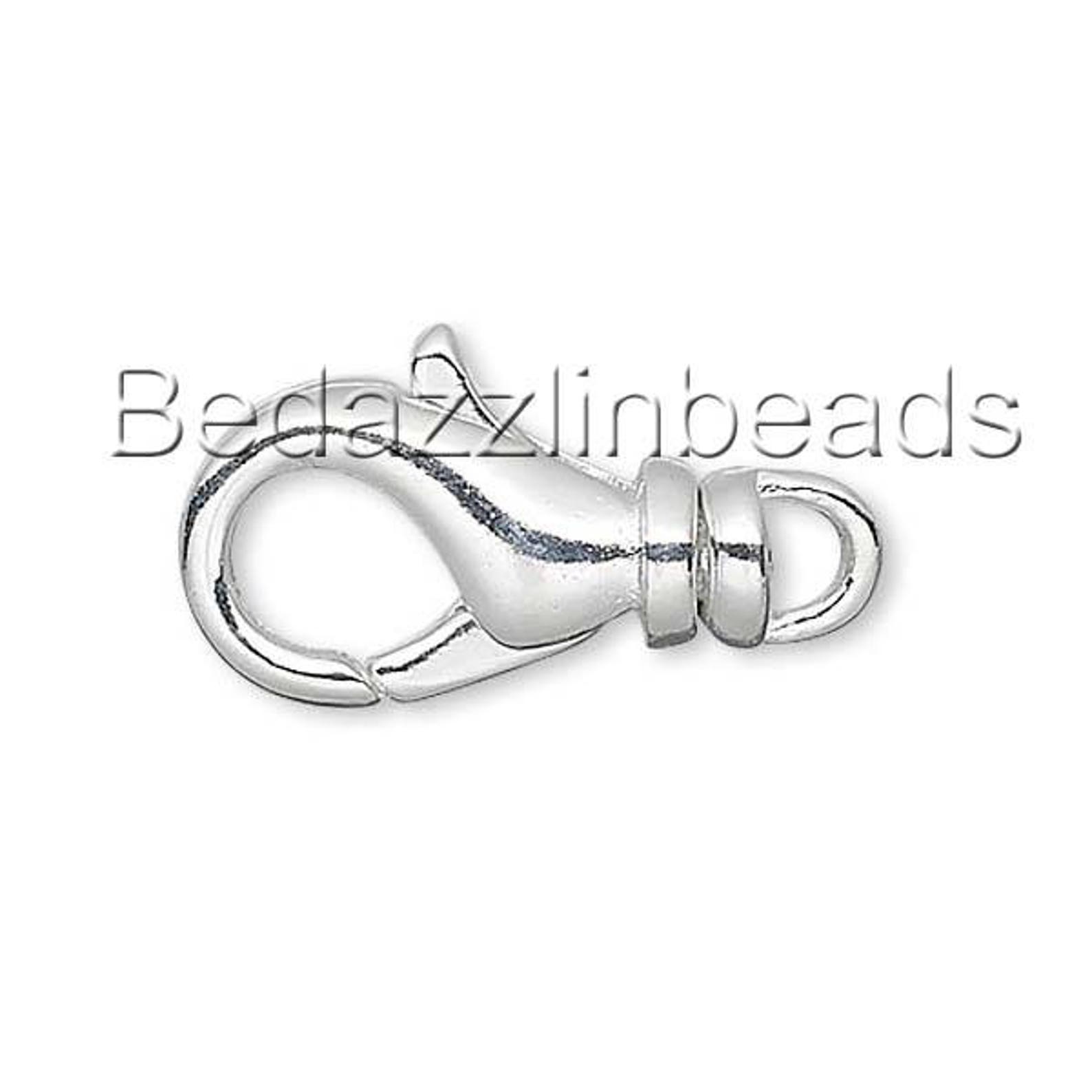 10 Silver Plated 18mm Long Lobster Claw Trigger Clasps With Swivel for ...