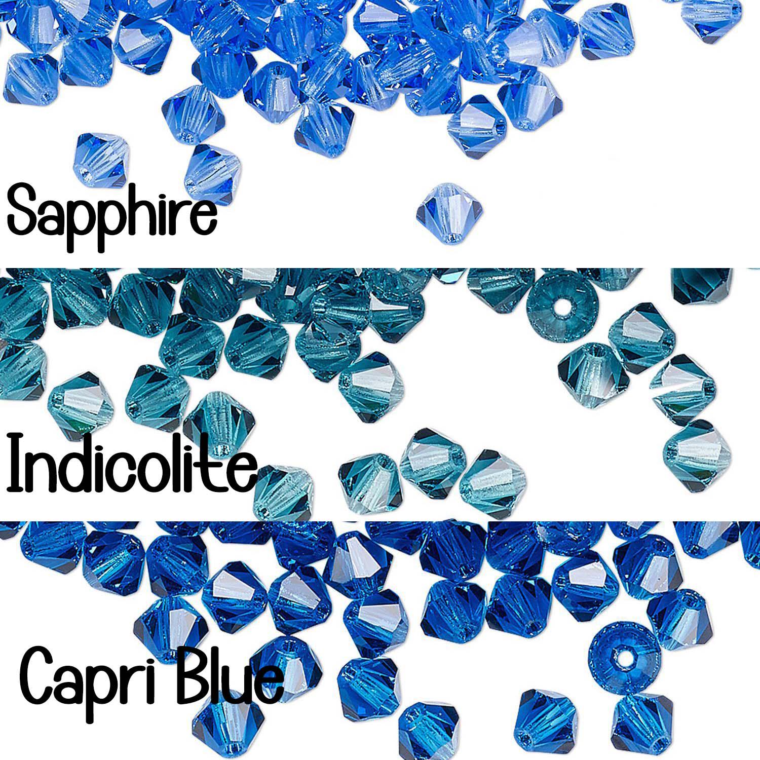 10 Czech 4mm Faceted Bicone Crystal Small Double Cone Glass Beads in ...