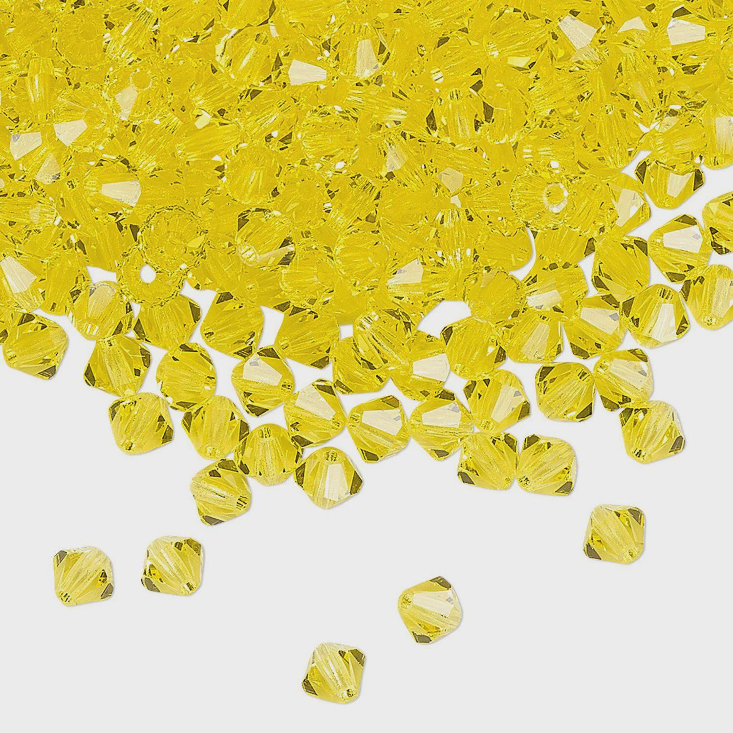 10 Czech 4mm Faceted Bicone Crystal Small Double Cone Glass Beads in ...