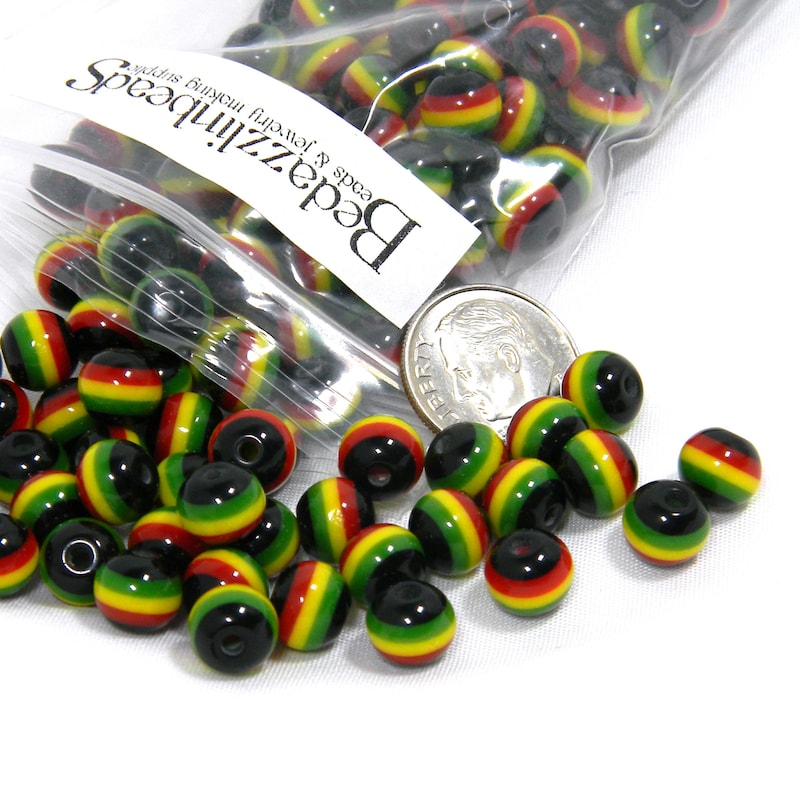 Rasta Bead Bracelet - Etsy