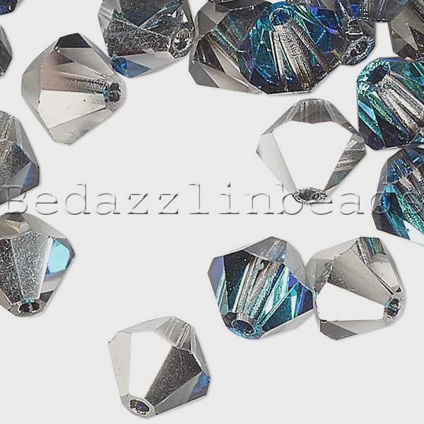 10 Czech 4mm Faceted Bicone Crystal Small Double Cone Glass Beads in ...