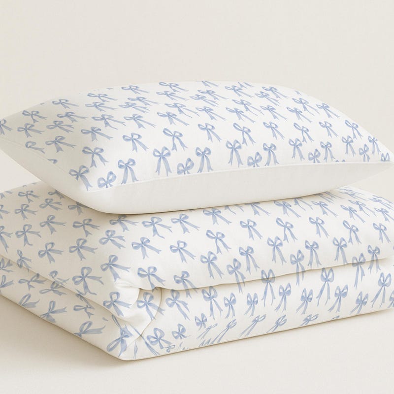 Blue Bow Bedding Duvet - Etsy UK