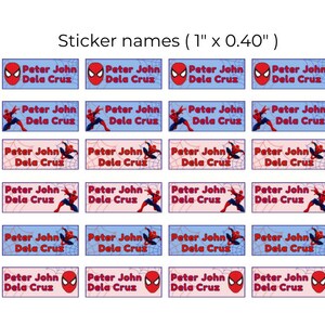 Personalized Spiderman Sticker Names and Nametag Template - Etsy
