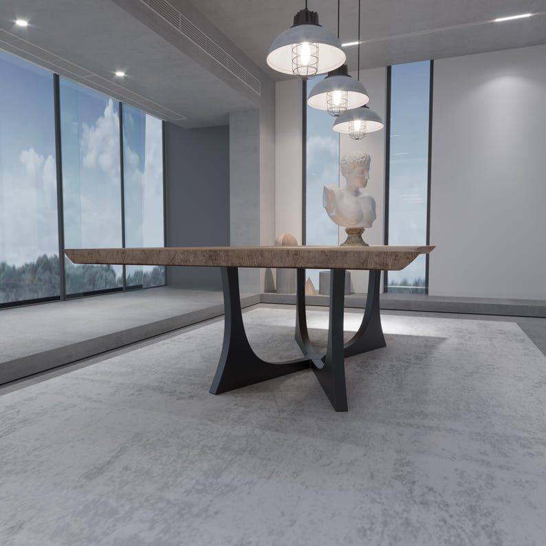 Handmade Steel Table Base: Heavy Duty Mid-century Modern Dining Table ...