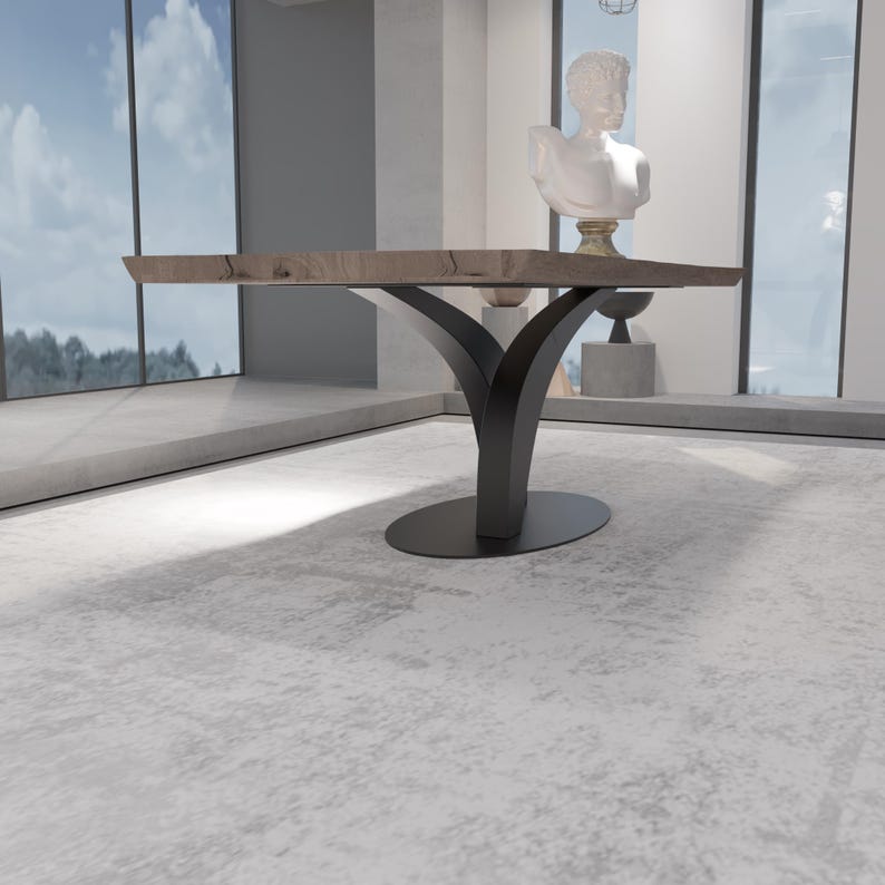 Handmade Metal Dining Table Base: X-shape Pedestal, 28