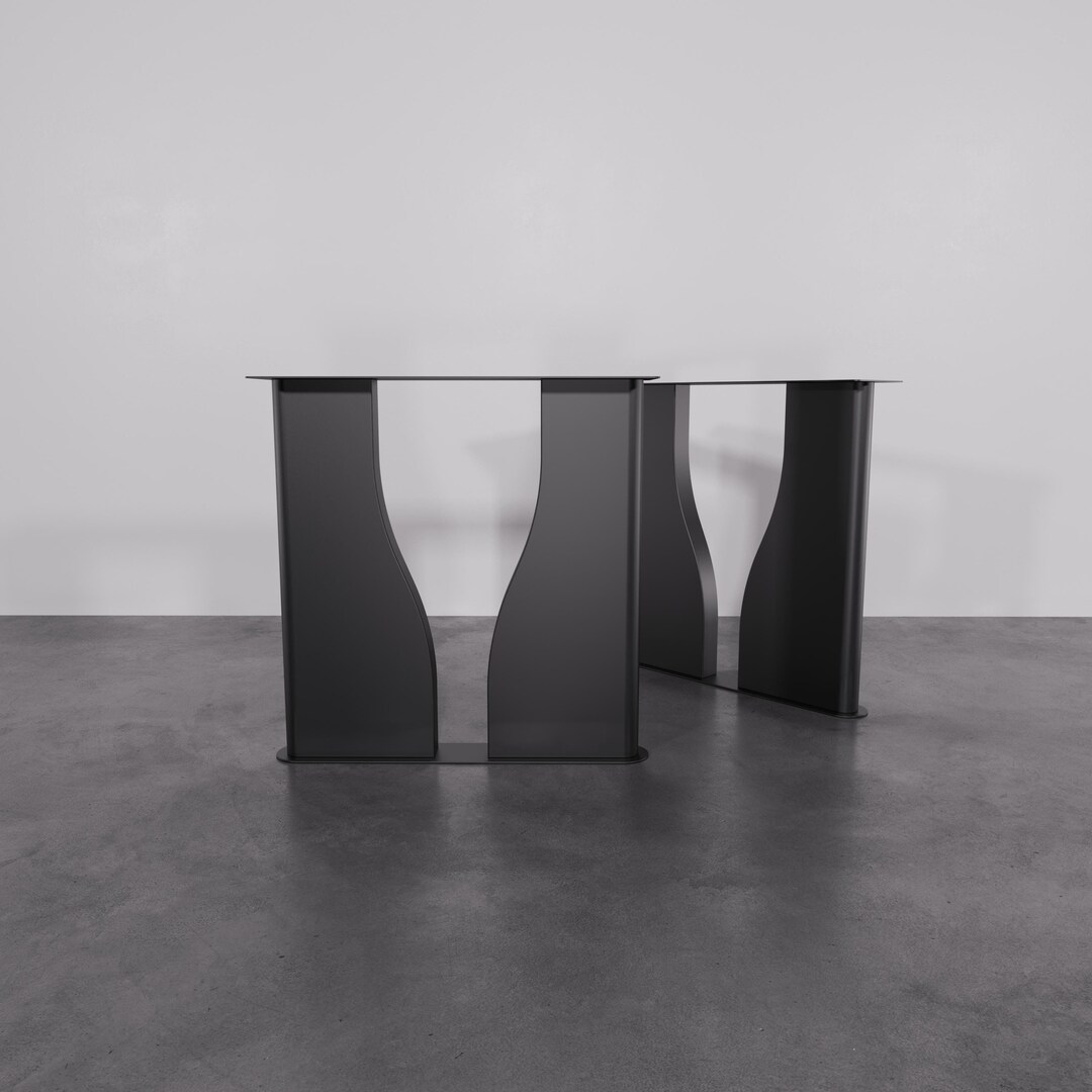 Designer Edition Handmade Metal Table Legs - Unique Shape for Rustic or ...