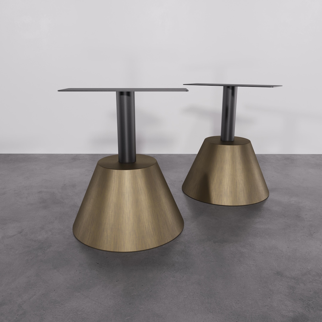 Brushed Gold Tapered Metal Table Base: Modern Industrial Furniture - Etsy