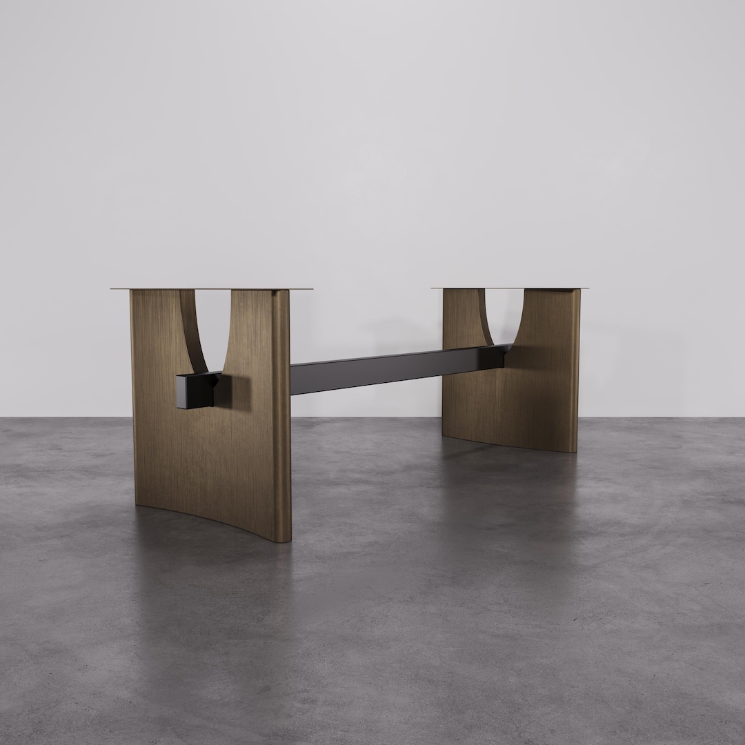Brushed Gold Metal Table Base: Modern Dining Room Legs - Etsy