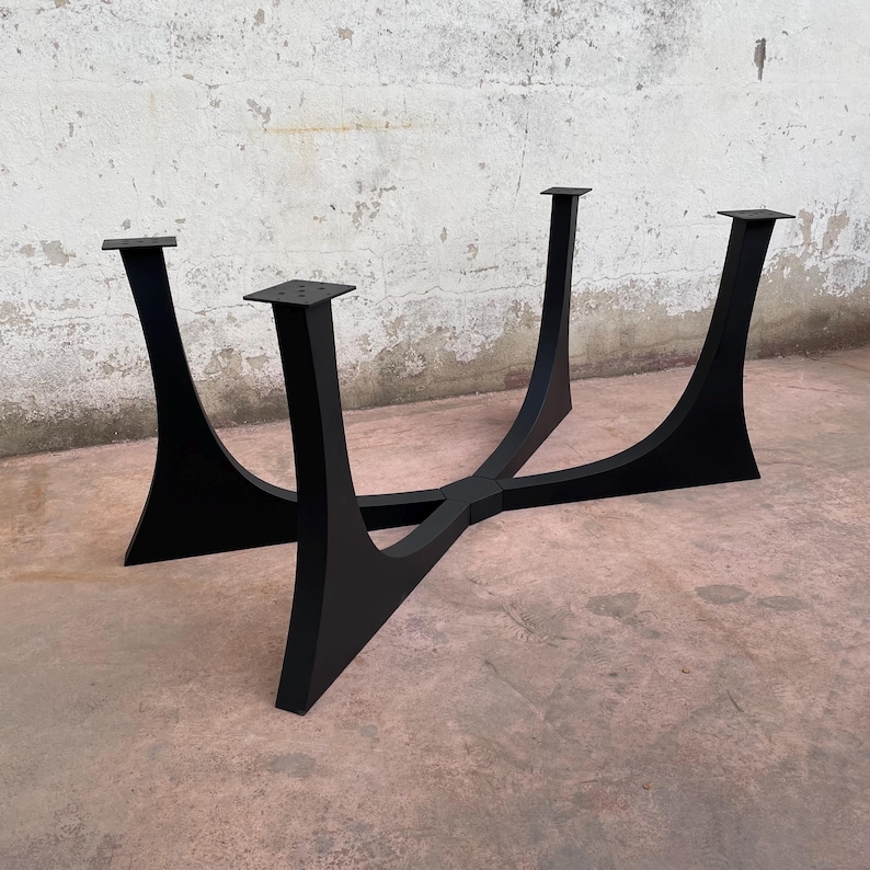 Handmade Steel Table Base: Heavy Duty Mid-century Modern Dining Table ...