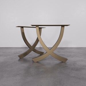 Modern Curved Metal Table Legs – Sculptural X-shaped Base for Dining ...