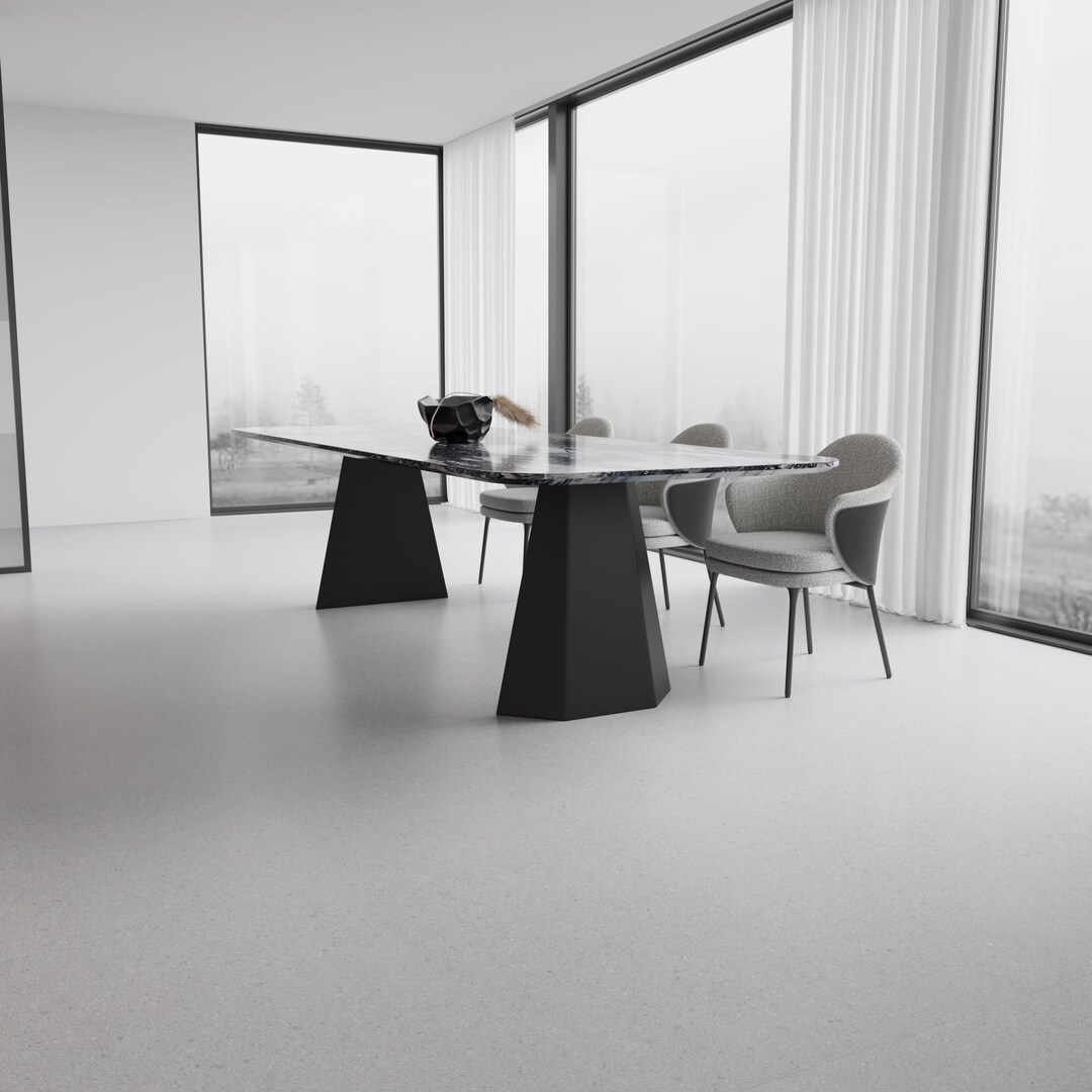Geometric Metal Table Legs: Heavy-duty Steel Trapezoid Bases - Matte ...