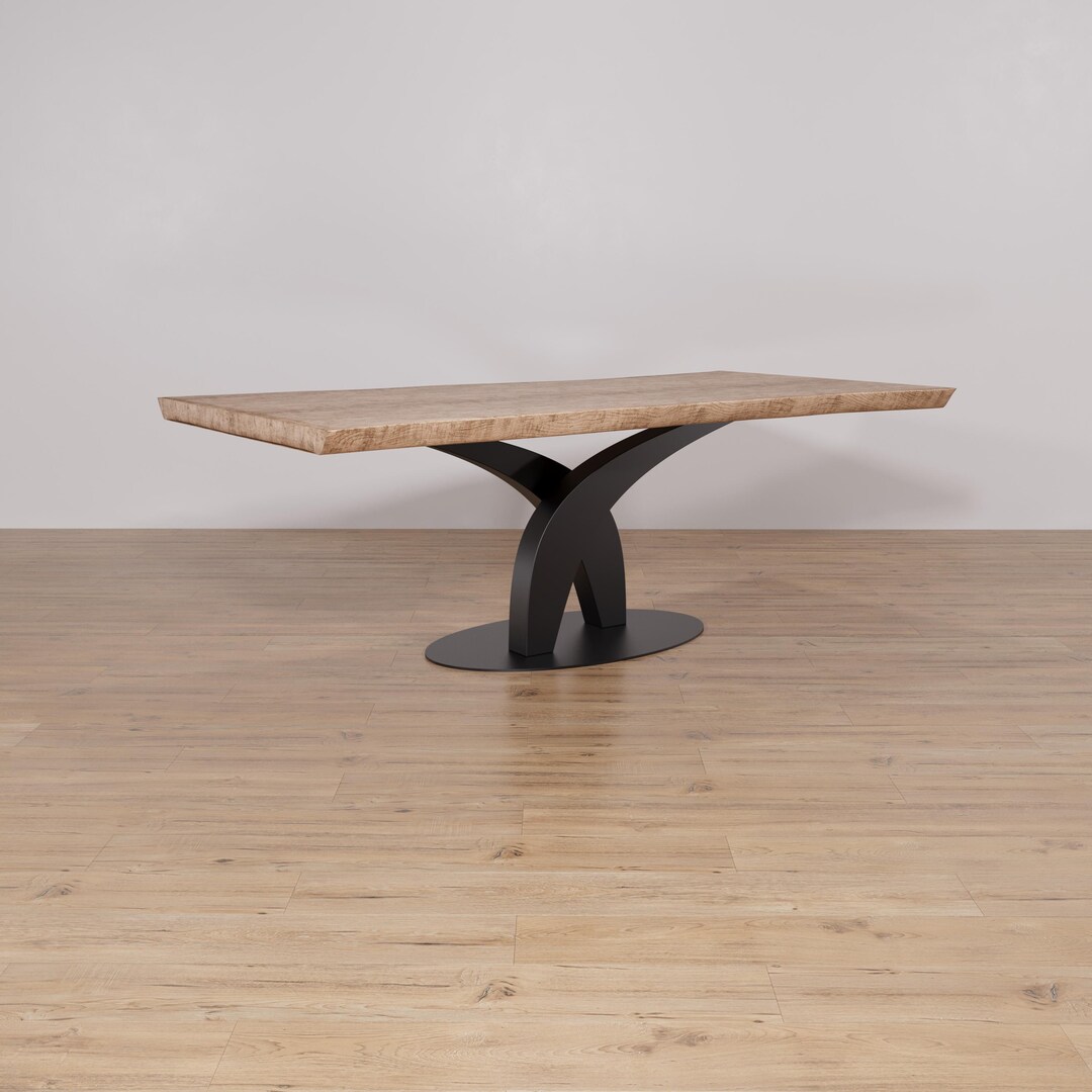 Handmade Metal Dining Table Base: X-shape Pedestal, 28